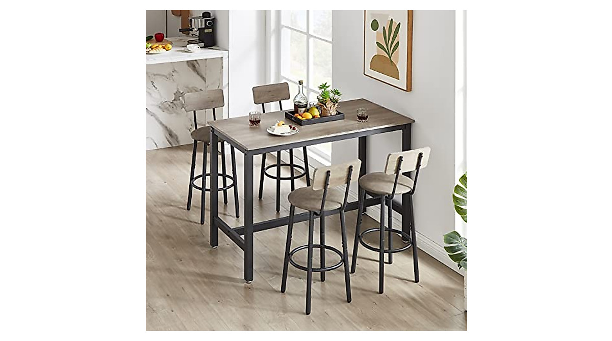 CKLMMC 5 Piece Bar Table Set for Small Spaces