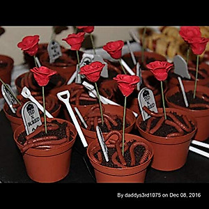 Z ZICOME Novelty Disposable Plastic Shovel Shape Dessert Spoon, Set of 50