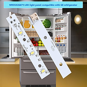 Yubunt WR55X26671 Refrigerator LED Light Board is Compatible with GE Freezer, with Replacement Part Numbers PS11767930, EAP11767930, LED3344588, AP6035586, 4468532. New Upgrade (2Pcs)