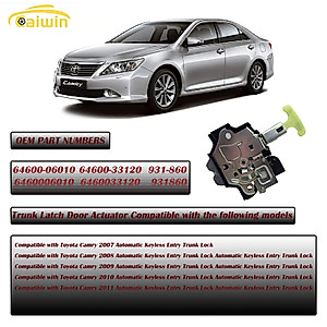 Trunk Lid Latch Lock Actuator with Automatic Keyless Entry Trunk Lock Compatible with Toyota Camry 2007 2008 2009 2010 2011 Replaces 64600-06010, 931-860, 64600-33120