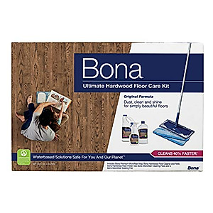Bona Ultimate Hardwood Floor Care Kit - Includes Microfiber Mop, Hardwood Floor Cleaning Solution and Refill, Hardwood Floor Polish, Microfiber Cleaning Pads, and Microfiber Dusting Pad
