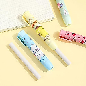 5Pcs Cute Erasers for Kids Retractable Pencil Erasers for Pencils Kawaii Eraser Fun Erasers Back to School Supplies Kid Party Favors Gift, Suitable for Children Over 6 Years Old