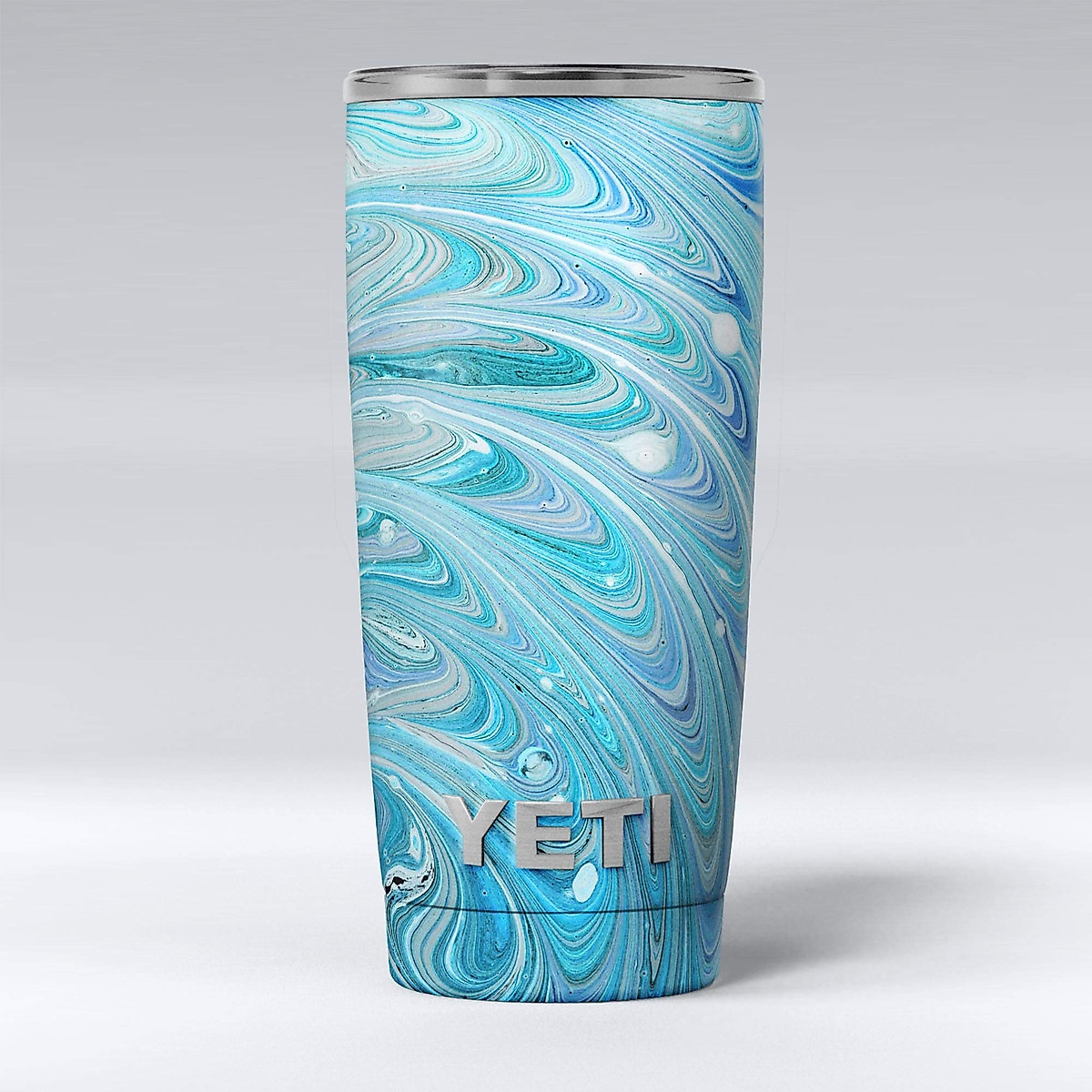Design Skinz Mixed Blue Oil - Skin Decal Vinyl Wrap Kit Compatible with The Yeti Rambler Cooler Tumbler Cups