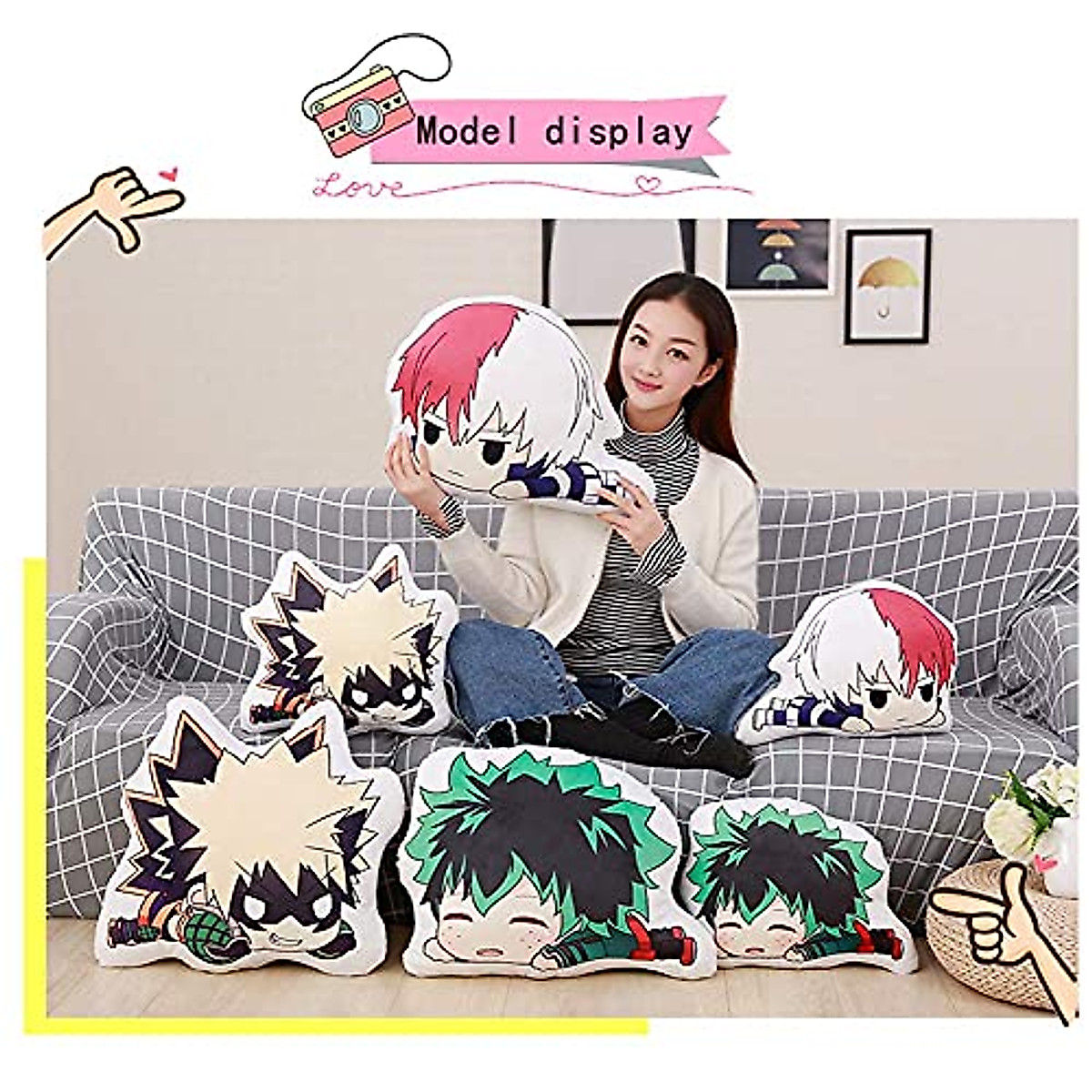 queenfoot Anime Mha Plushies Cosplay Cartoon Image Pillows Baby Toy Price for One Piece, 45 cm