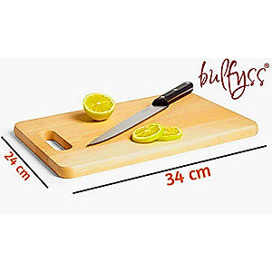Bulfyss Large Natural Bamboo Wood Chopping Cutting Board For Kitchen Vegetables, Fruits & Cheese, Bpa Free, Eco-Friendly, Anti-Microbial Standard Natural Bamboo Standard Natural Bamboo