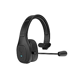 Blue Tiger Storm in Black - Wireless Bluetooth Professional Trucker and Office Headset with Microphone, Dongle & Cooling Gel Ear Cushion – Fastest Charge, Noise Cancelling, Clear Sound, Bluetooth 5.0