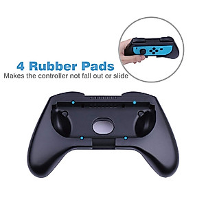 HEYSTOP Wheel Controller for Nintendo Switch & Switch OLED Model 2021 (4 Pack) Joy Con Controller Grip and Switch Steering Wheel for Mario Kart (Black)