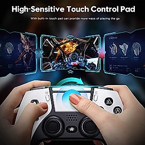 UeeVii Wireless PS4 Controller with Strike Pack, Game Controllers for Playstation 4/PS4 Pro/PS4 Slim with Back Paddles for Custom Mapping Dual Shock Six-axis Audio Touch Pad Function 1000mAh Battery