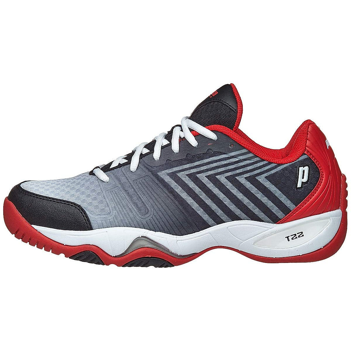 Prince T22 Lite Bk/Wh/Rd Men's Shoe 11.5 Black/White/Red