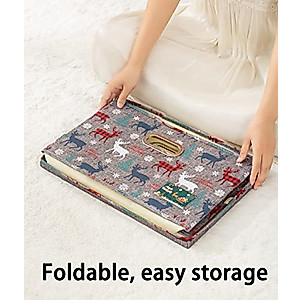 Nopuper Large Toy Box Storage Organizer with Lid, Foldable Shelf Storage Bins, Sturdy PP Interlayer,Hard Bottom and Sides, 20"*16"*12"