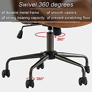 ovios Home Office Desk Chairs Ergonomic Office Chair Modern Computer Desk Chair Suede Fabric Desk Chair for Executive Home Office (Light Brown)