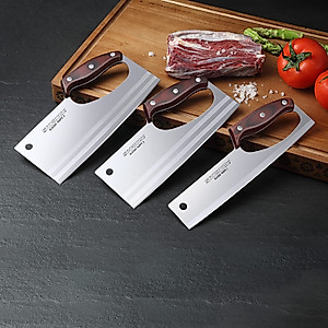 STUPIDCOW 8 Inch Kitchen Knife Cooking Knife, Sharp Asian Knife in German High Carbon Stainless Steel with Ergonomic Handle