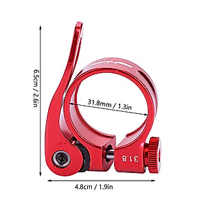 VGEBY1 Seatpost Clamp, Bicycle Seat Post Lock Quick Release Aluminum Alloy Cycling Part Seatpost Clip(31.8mm-Red)