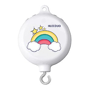 HLEEDUO Crib Mobile Motor, Music Box Spinner with 2 Modes（Turn & Music,Turn Only, Volume Control,12 Lullabies,Portable Sound Machine Baby Sleep,Battery Operated