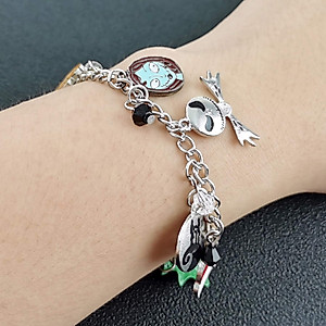KANGSHUN Anime The Nightmare Before Christmas Jack Skeletron Sally Zero Charm Bracelet for Christmas gift