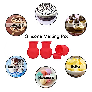 3 Pcs Chocolate Melting Pot, Silicone Chocolate Melter in Microwave for Butter, Cheese, Candy, Sauce and Caramel, Melting Chocolate for Molds