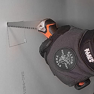 Klein Tools 31737 Folding Jab Saw / Drywall Saw, Hand Saw with Lockback at 180 and 125 Degrees and Tether Hole