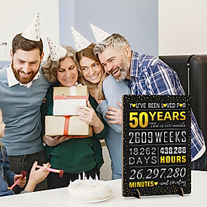 Giftota 50th Birthday Decorations - 3 Pack 3mm Thickness Birthday Poster - 50th Birthday Gifts with Stand - Birthday Party Decorations for 50 Year Old - 50th Birthday Table Sign for Party Supply