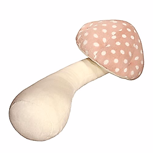 Hofun4U Mushroom Plush Pillow - 39 inch Mushroom Shaped Stuffed Long Body Pillow - Polka Dot Mushroom Plush - Christmas Birthday Gifts Choice Sofa Home Decoration (Pink)