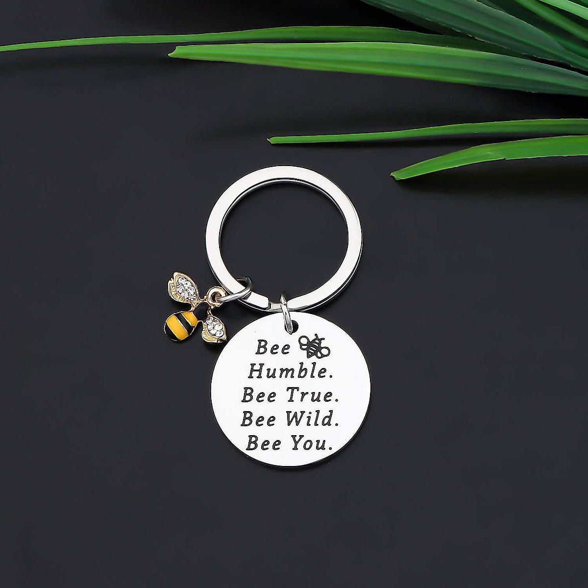 CYTING Bumble Bee Keychain Bee Humble Bee True Bee Wild Bee You Inspirational Keychain Bee Jewelry Motivational Gift (Bee Humble True Wild You)