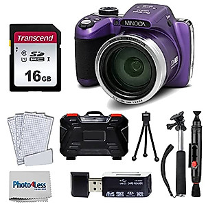 Minolta MN53 Digital Camera + 16GB Memory Card + Top Value Accessory Bundle! (Purple)