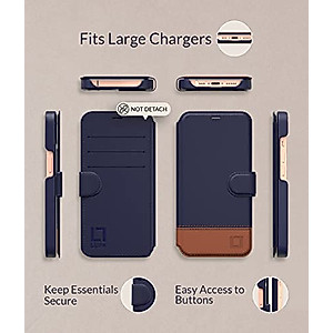 LUPA Legacy iPhone 14 Wallet Case for Women and Men, Case with Card Holder [Slim & Protective] for Apple 14 (6.1”), Vegan Leather i-Phone Cover, Cute Phone Case, Blue & Brown, Desert Sky