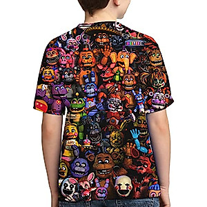Boys and Girls Cartoon Novelty Shirts 3D Printed Short Sleeve Kids and Youth Game T-Shirts 1-Large