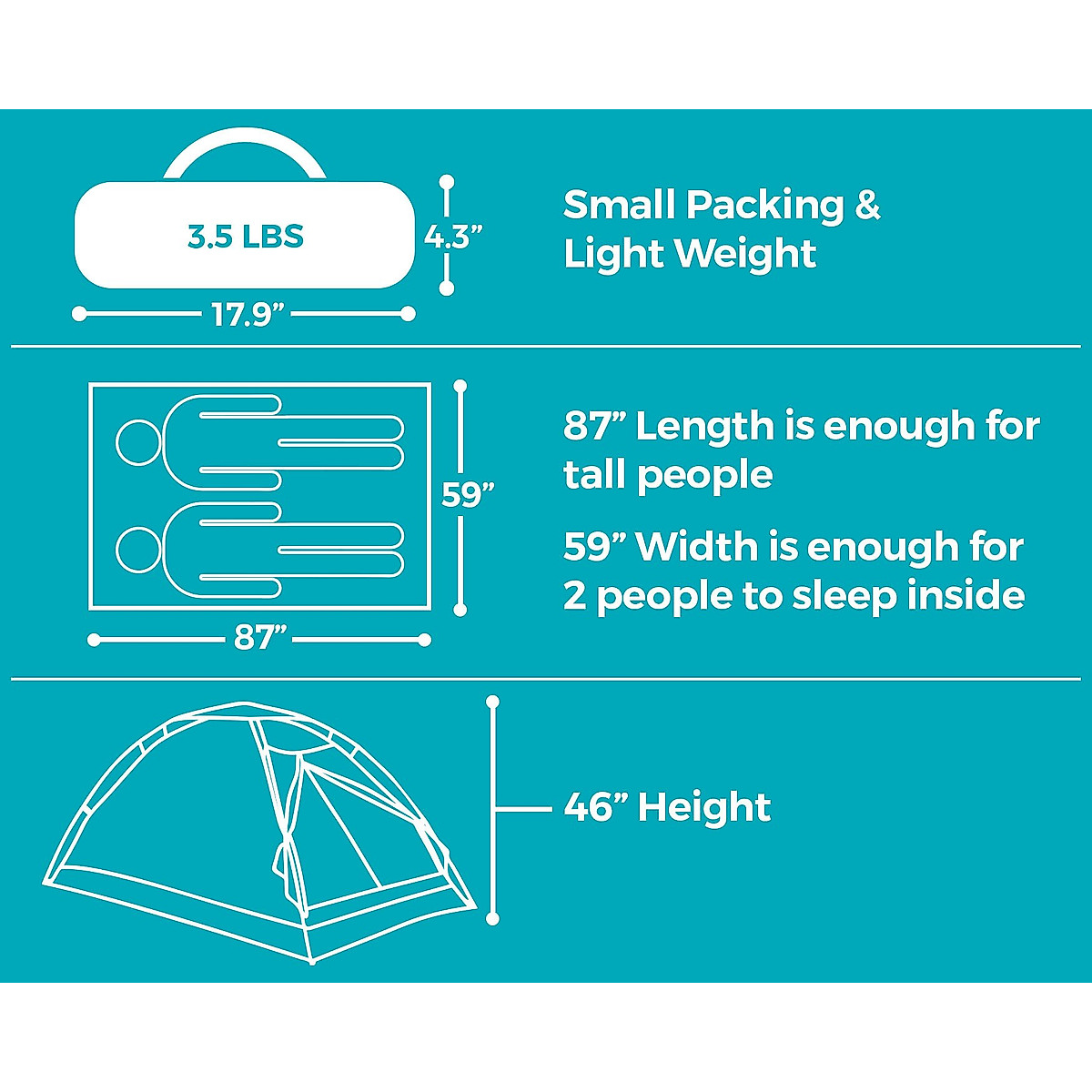 Alvantor Camping Tents Outdoor Travelite Backpacking Light-Weight Family Dome Tent 2 Person 2 Season Hiking Fishing Instant Portable Shelter Gift Easy Set-Up 86"*59"*46"