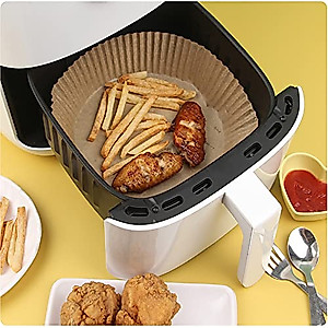 Air Fryer Disposable Paper Liners Square, 8.1 Inch Non-Stick Air Fryer Parchment Paper Liners, 100PCS Oil-Proof Parchment Baking Paper for Roasting Microwave Baking