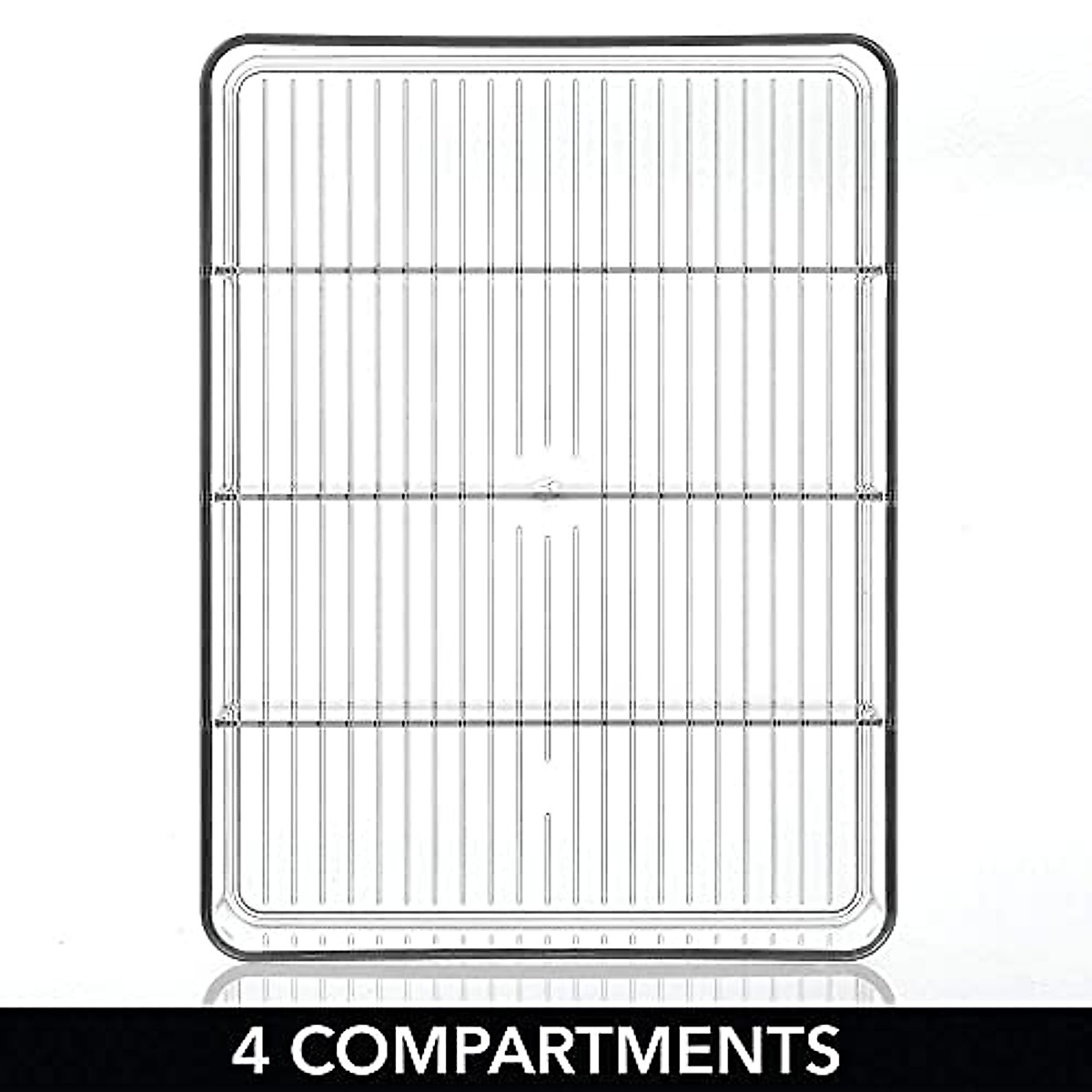 mDesign Kitchen Plastic Storage Organizer Combo Set of 2 Bins - For Kitchen, Pantry, Cabinet, Fridge/Freezer for Organizing Snacks, Produce, Vegetables, Pasta Food, 2 Piece Set - Clear