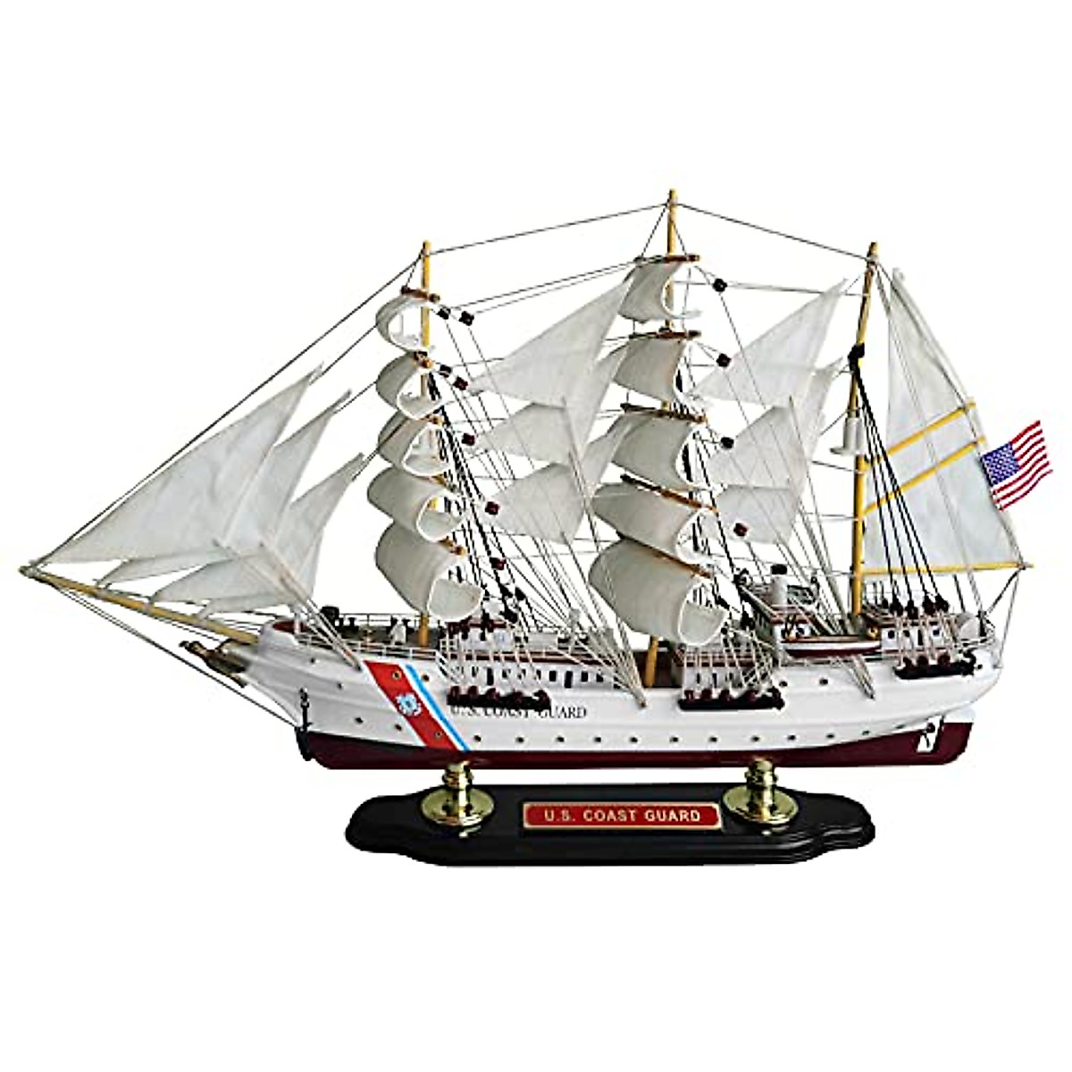 SAILINGSTORY Wooden Model Ship US Coast Guard Eagle Barque Ship Model Sailboat Decor USCG 1936 Replica Medium