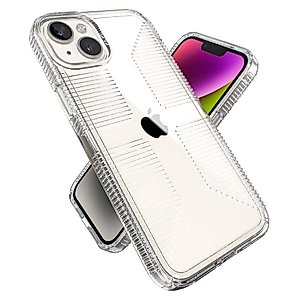Speck Clear iPhone 15 Plus & 14 Plus Case - Slim Phone Case with Drop Protection, Scratch Resistant & Anti Yellowing Case with No Slip Grip for iPhone 15 Plus & 14 Plus 6.7 Inch Model - GemShell Grip
