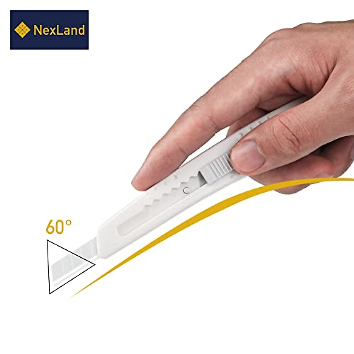 NexLand UK1 Utility Knife Retractable 9mm Ceramic Blade Ultra-Sharp Non-metallic 6pcs