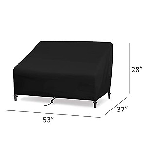 Patio Loveseat Covers Waterproof, Outdoor Patio Sofa Covers 2-Seater, 53" L x 37" W x 28" H Patio Furniture Covers with Air Vent