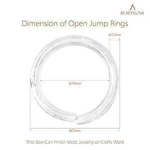 BEADNOVA 10mm Jump Rings Silver Jewelry Jump Rings for Jewelry Making Open Jump Rings for Keychains (300Pcs)