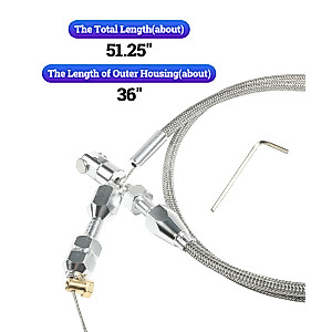 Zlirfy 36" Throttle Cable Kit,Car Braided Throttle Cable,LS Swap Steel Braided Throttle Cable Repair Kit,Car Accessories Universal Throttle Cable Compatible with 97-07 LS1 Engine 4.8L 5.3L 5.7L 6.0L