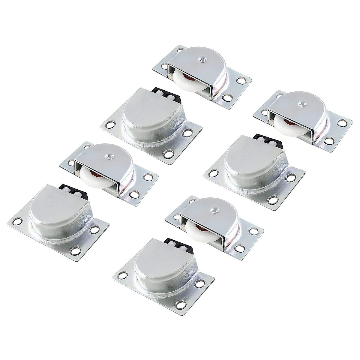 Biaungdo 4 Pairs Sliding Door Pulley, Closet Door Wheels Sliding Door Rollers Wheels Furniture Door Hardware for Cabinet, Wardrobe, Closet