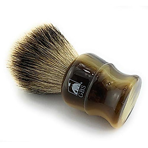 100% Silvertip Shaving Brush- Highest Badger Quality Bristles - Faux Horn Handle Knot: 26mm Total Loft: 100mm