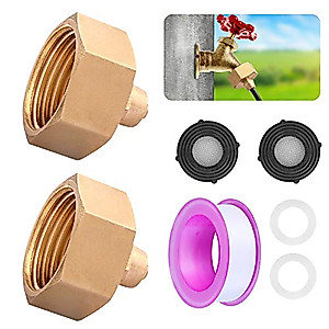 Cairondin Garden Hose to 1/4" Tubing Adapter, 2 Pack Brass Adapter, Connect 1/4" Tubing to 3/4" Garden Hose/Faucet