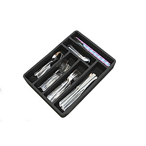 Red Hound Auto Silverware Drawer Organizer 6 Slot Organizational System Utensil Flatware Dividers for Forks Knives RV Non-Slip Tray 15 x 11 x 2.25 Inches Extra Deep Waterproof