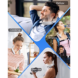 LINFOX Neck Fan,Portable Ultrathin Bladeless Neck Fan,4000mAh Rechargeable Battery Powered,3 Speeds Adjustable,Relaxed Without Feeling,Travel Essentials for Women and Man,Top Holiday Gifts(White)