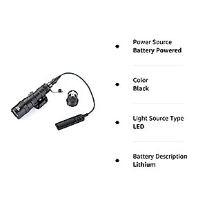 Assletes Weapon Light Picatinny Flashlight Constant and Momentary Output Flashlight with Pressure Switch 20mm Mount Rail Flashlight