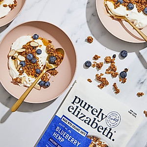 purely elizabeth Ancient Grain Granola Certified Glutenfree Vegan NonGMO Coconut Sugar Delicious Healthy Snack , Blueberry Hemp, 12 Ounce