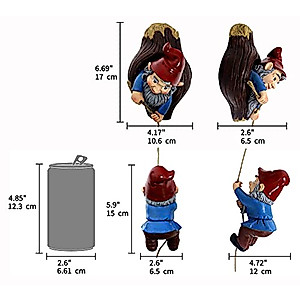 Gnome Tree Hugger Figurines Miniature Fairy Elf Climbing Tree Hanging Statue Garden Sculpture Decorative Outdoor Ornaments