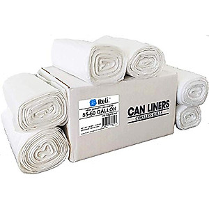 Reli. SuperValue 55 Gallon Trash Bags (150 Count Bulk), Made in USA - Clear Trash Bags Heavy Duty 55 Gallon - 60 Gallon - 55 Gal Garbage Bag