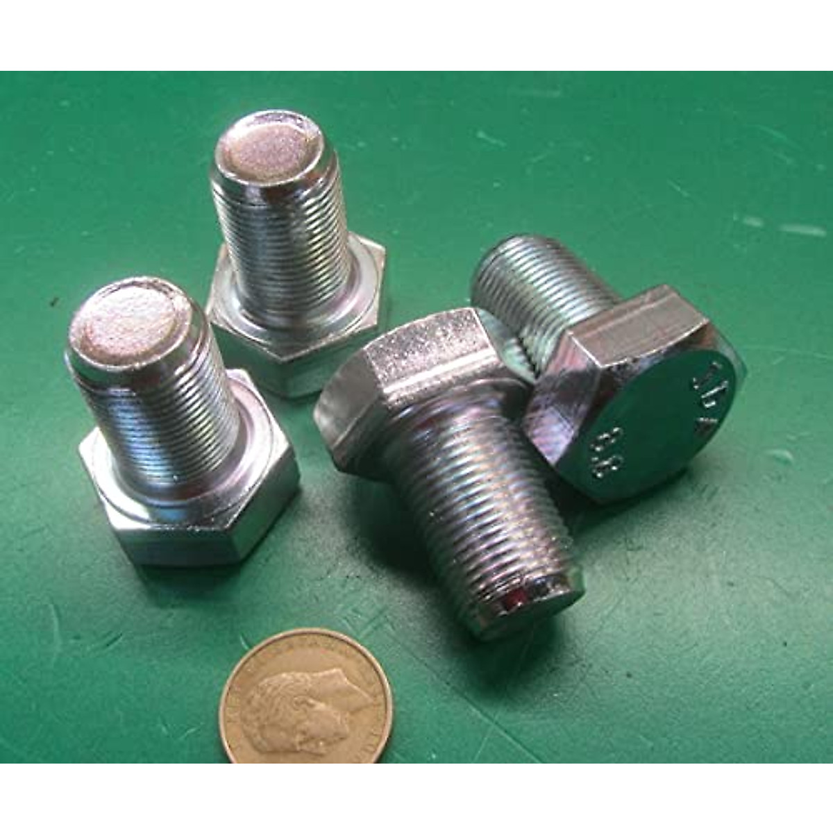 Class 8.8 Zinc Plated Steel Hex Head Bolts FT M20 x 1.5 mm x 30 mm Long 4 pcs., Silver