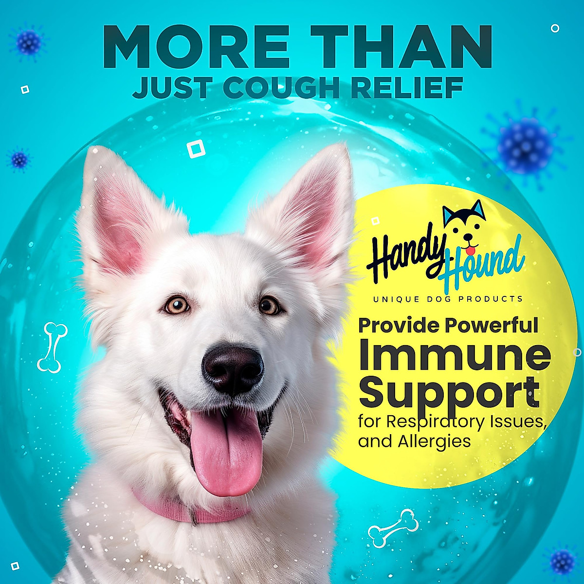 Handy Hound Natural Kennel Cough Relief for Dogs | Dog Cough Support with Dog Allergy Relief | Dog Cough Suppressant | Vet-Formulated | Natural Herbal Supplement 2 oz (60 ml)