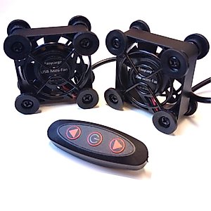 Easycargo 2-Pack 40mm USB Fan Quite, USB Mini Fan 5V, Cooling Small Fan with Multi Speed Controller (45x45x23mm)