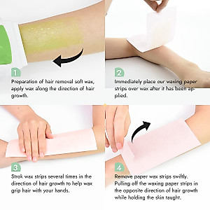 waxkiss wax strips 400Pcs Beauty Non-woven Waxing Strips for Facial & Body & Leg Epilating for women & men, 3x9'' Wax Strips for Hair Removal