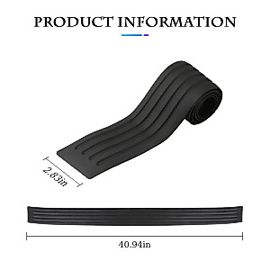 Car Rear Bumper Protector Guard, Universal Black Rubber Anti-Scratch Abrasion Resistant Trunk Door Entry Guards Accessory Trim Cover for SUV, Cars, Car Exterior Accessories (Black/40.9"x3.5")
